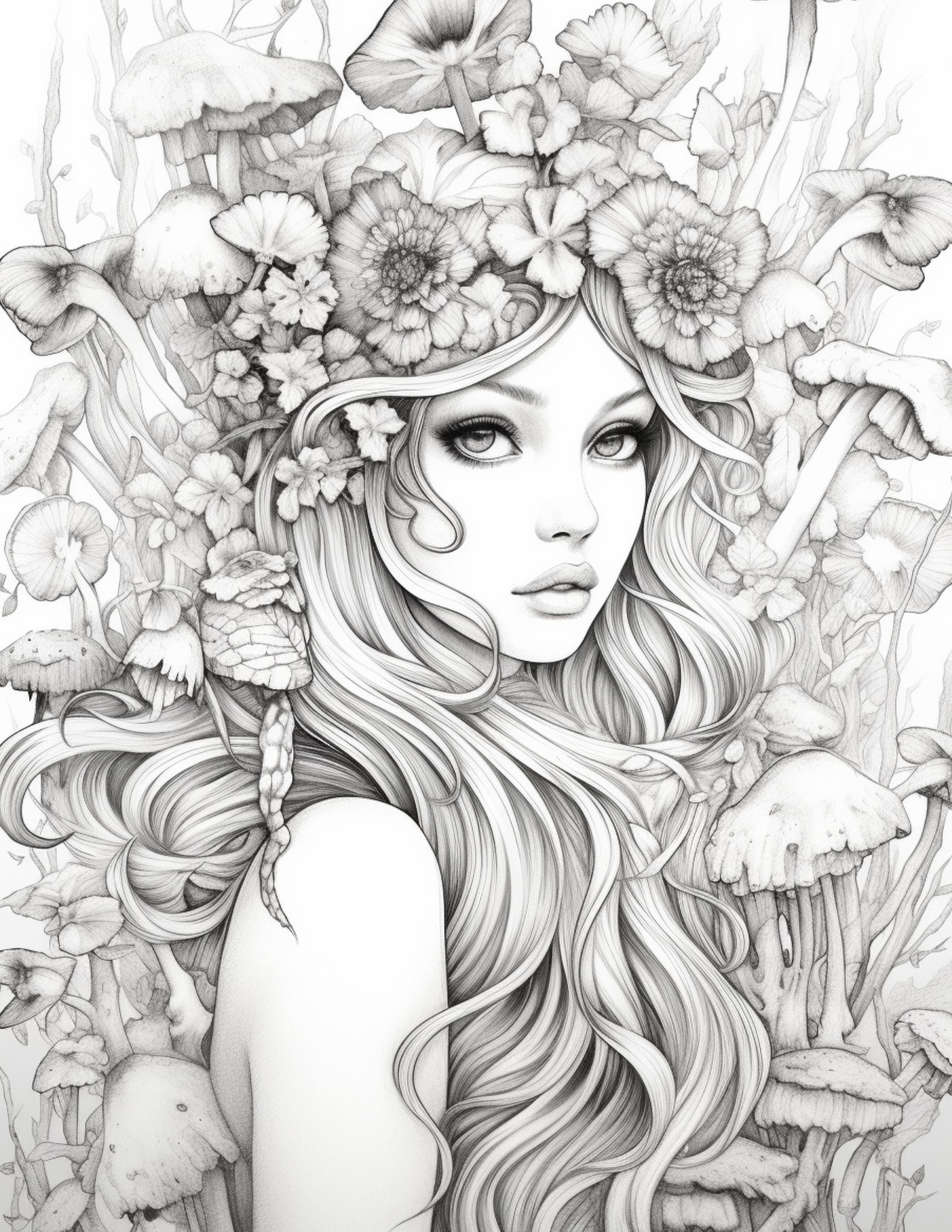 60 Forest Fairy Girl Coloring Pages for Fantasy Anime Fans - Etsy