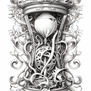Abstract Hourglass Coloring Book: Grayscale Art (printable PDF) - Etsy