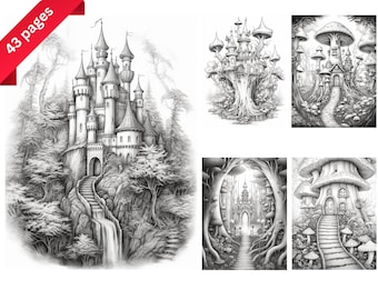 31 Fairyhouse Coloring Page, Fantasy House Coloring, Fairy Coloring ...