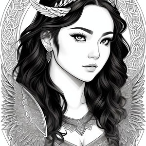 20+ Valkyrie Coloring Book, Printable PDF, Portaits Coloring, Instant ...
