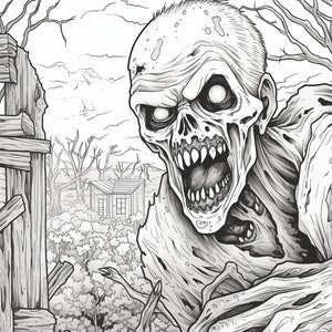 Scary Zombies Coloring Book for Adults, Teens, Instant Download ...