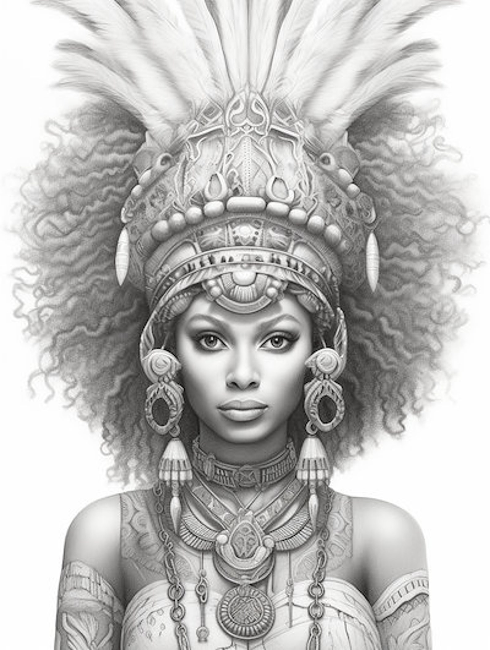 African Princesses Coloring Book for Adults and Kids - Etsy