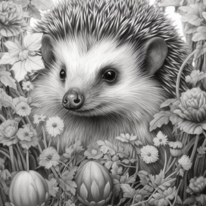 Cute Animals Grayscale Coloring Pages, Printable Adult Coloring Pages ...
