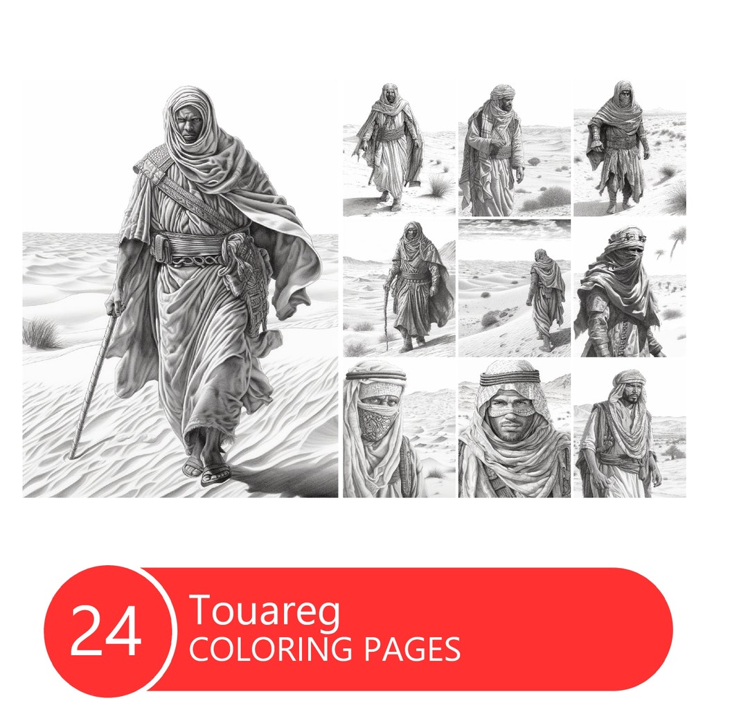 Libro para colorear Touareg para adultos y niños, páginas para colorear ...
