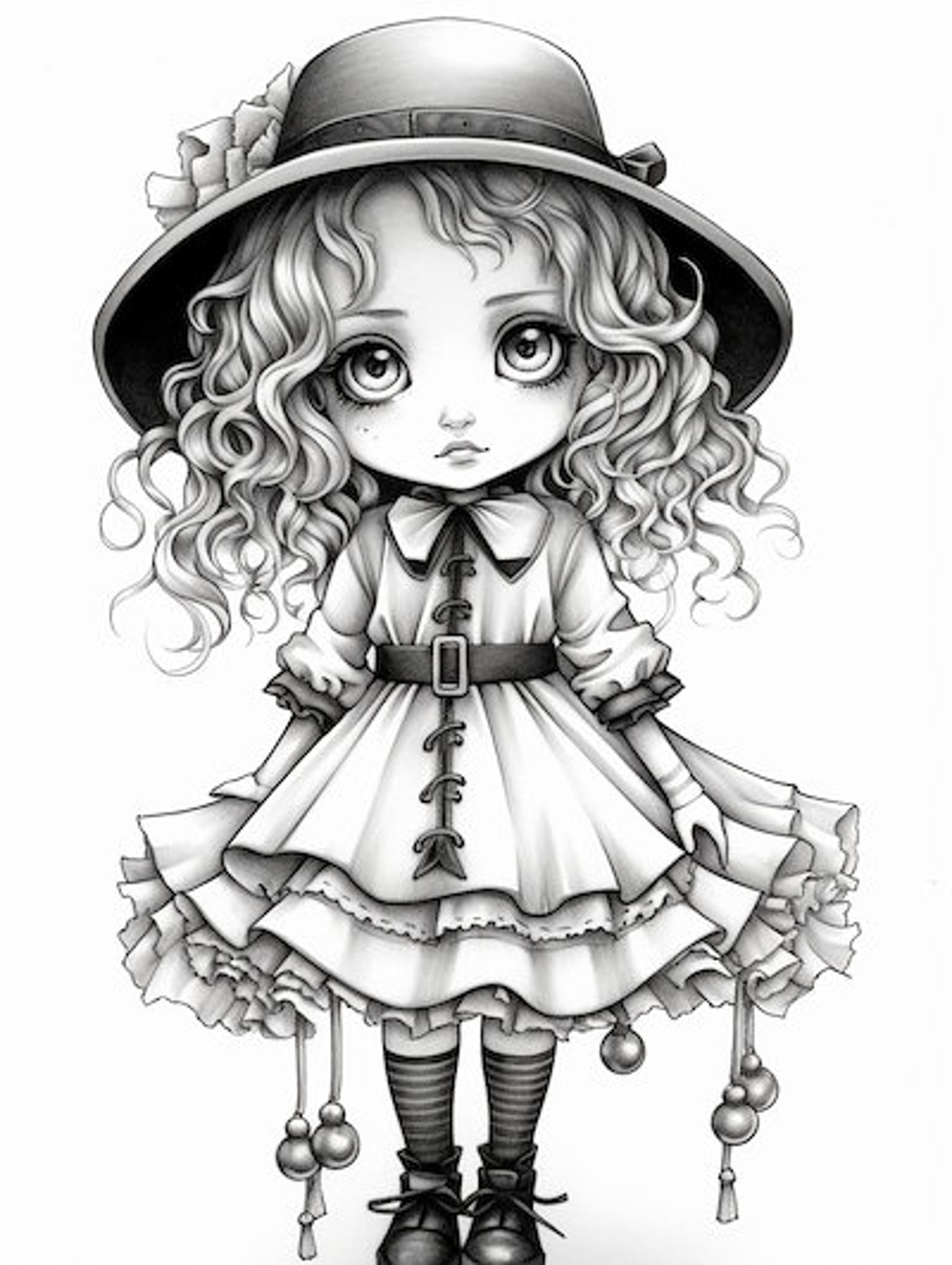 Chibi Gothic Girls Coloring Book for Adults and Kids - Etsy
