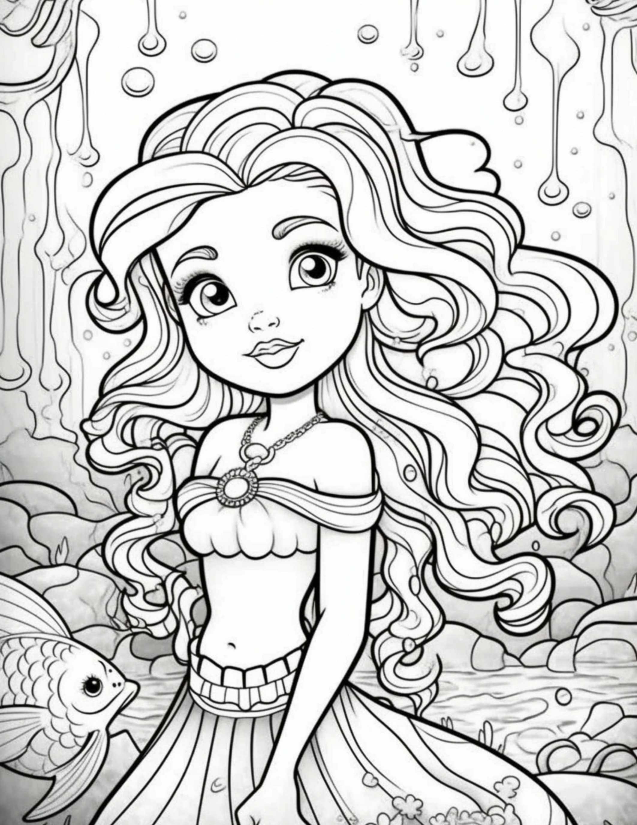 Mermaids Coloring Book for Kids Digital Download Printable - Etsy