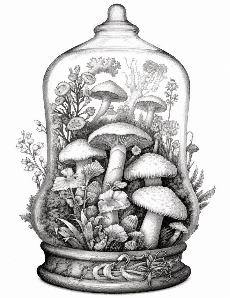 20 Terrarium Coloring Book Adults Kids Coloring Pages - Etsy