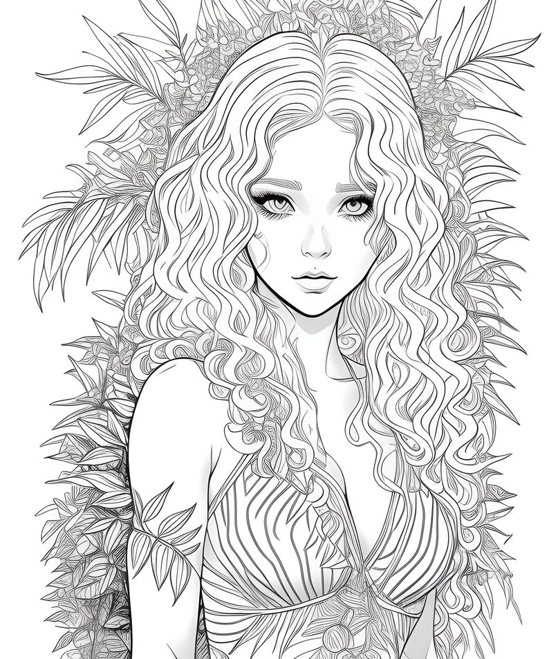 50 Delicate Forest Fairy Girl Coloring Pages for Fantasy - Etsy