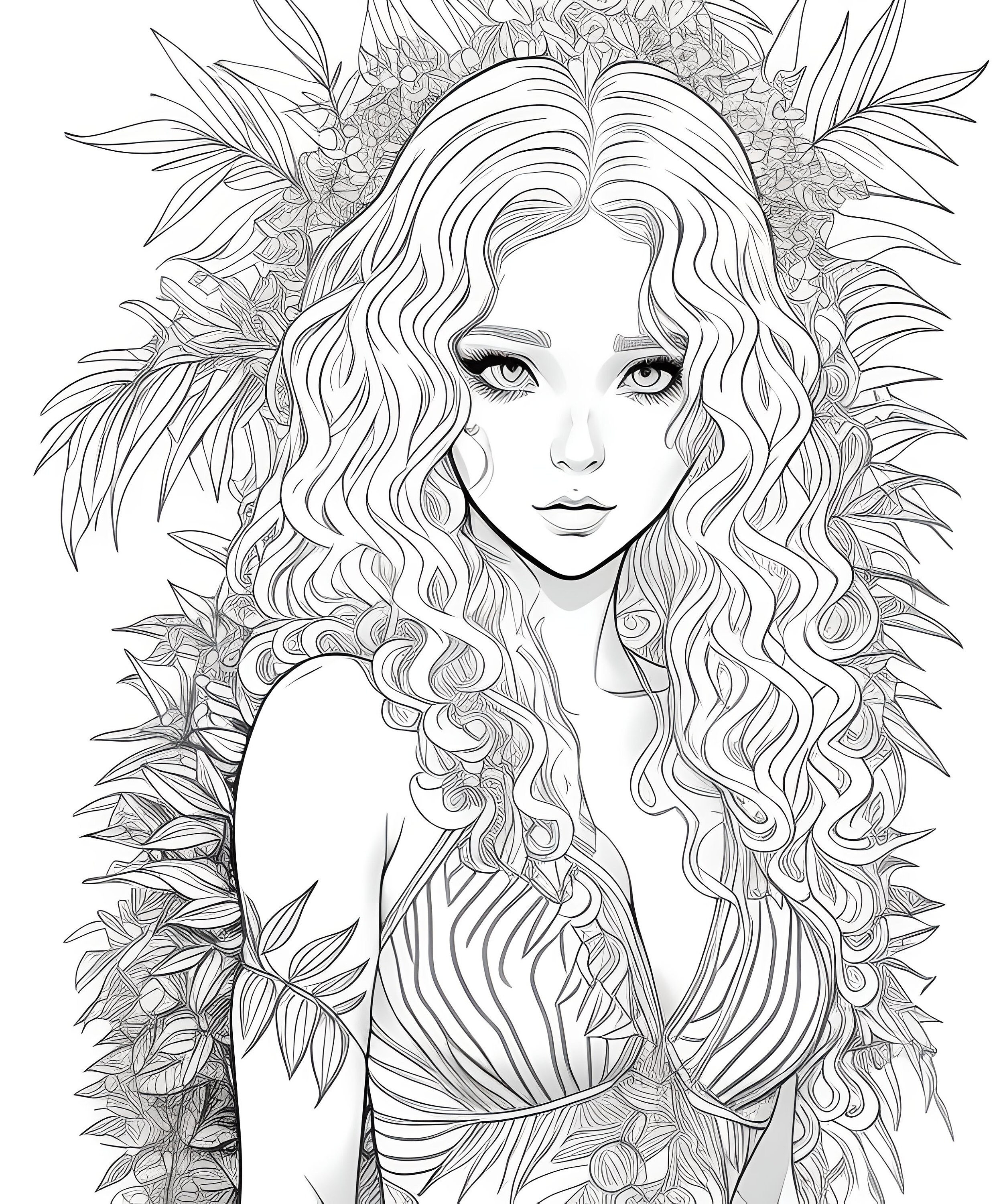 50 Delicate Forest Fairy Girl Coloring Pages for Fantasy - Etsy