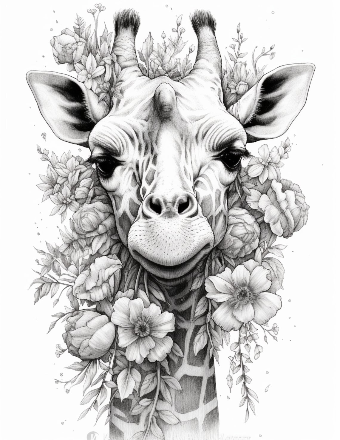 Cute Animals Grayscale Coloring Pages Printable Adult - Etsy