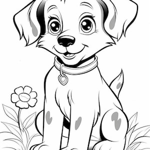 Cute Dogs Coloring Pages for Kids, Instant Download, PDF Print - Etsy