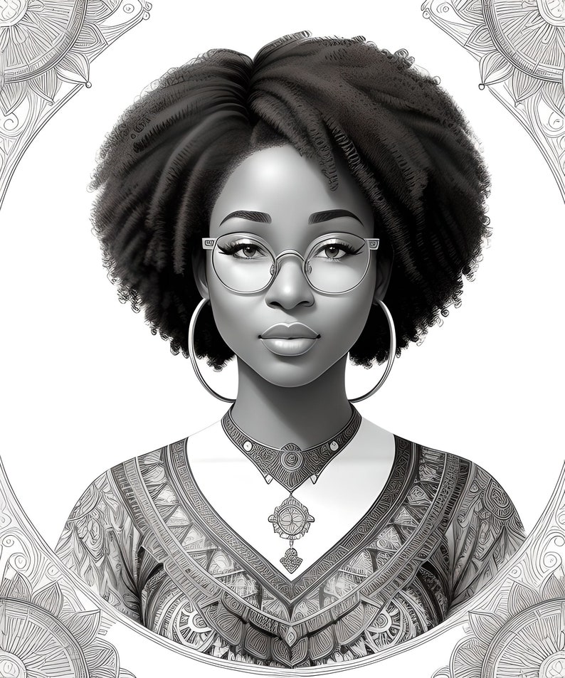 Beautiful African American Women Coloring Page Black Woman - Etsy