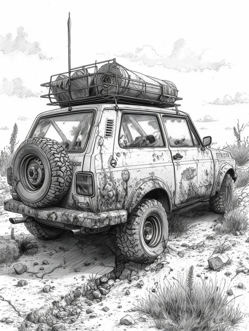 Rat Funk Cars Vol 2 Coloring Book: Grayscale Art (printable PDF File ...