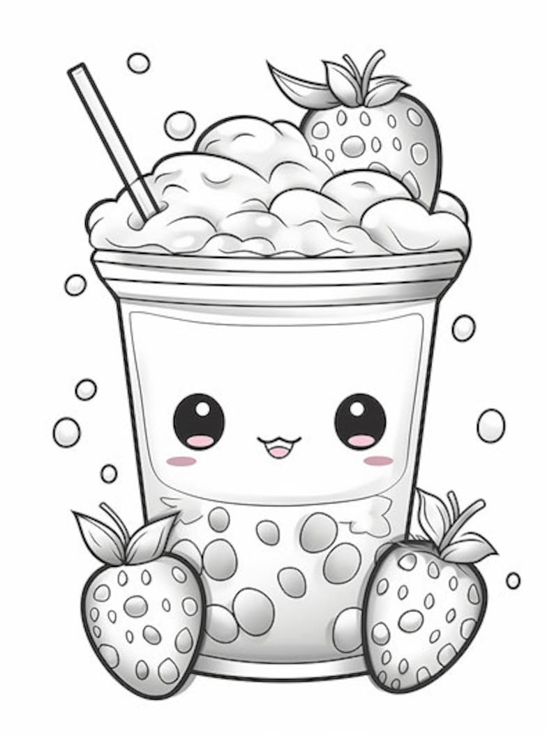 Cute Kawaii Boba Tea Coloring Book for Adults and Kids - Etsy Australia