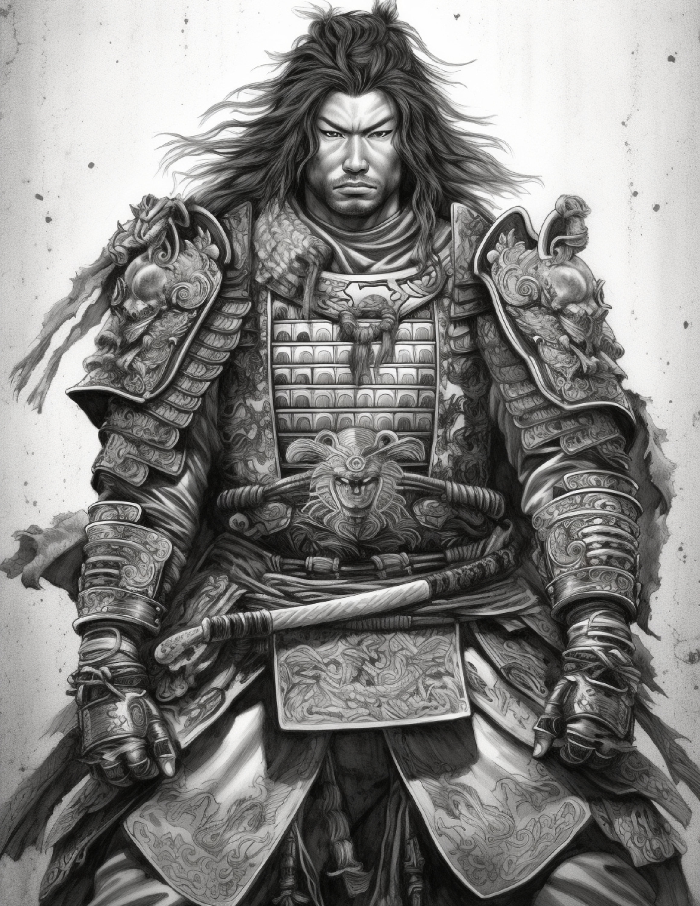Samurai Warriors Coloring Page for Adults and Teens Grayscale - Etsy