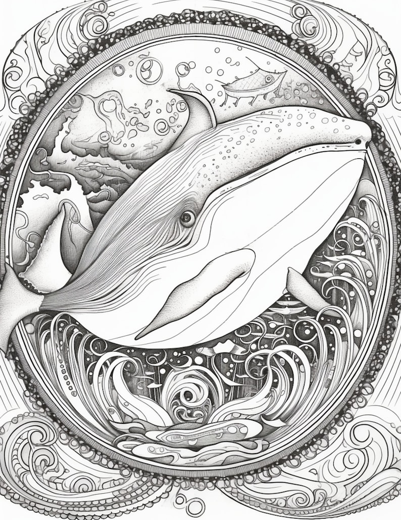 Underwater Animals Coloring Pages Digital Download Page - Etsy
