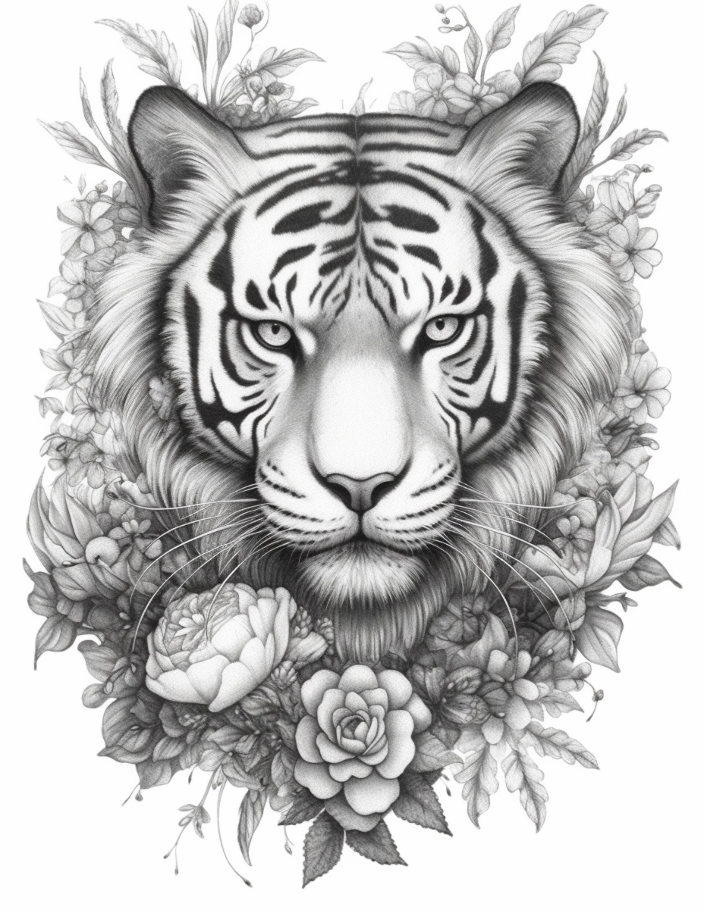 Cute Animals Grayscale Coloring Pages, Printable Adult Coloring Pages ...