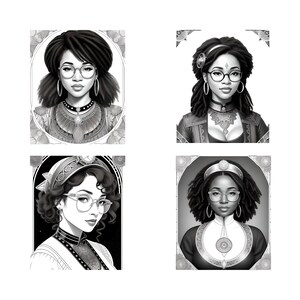 Beautiful African American Women Coloring Page, Black Woman, Printable ...