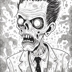 Scary Zombies Coloring Book for Adults, Teens, Instant Download ...