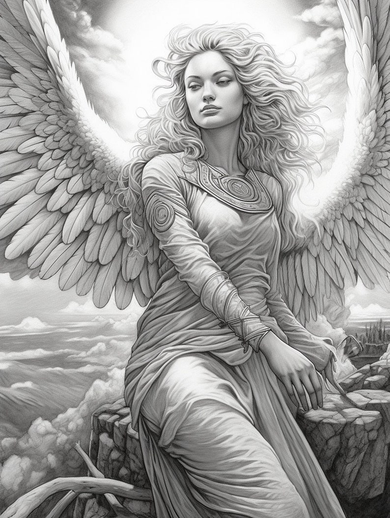 Angel Art Coloring Pages for Adults and Kids Coloring Pages - Etsy