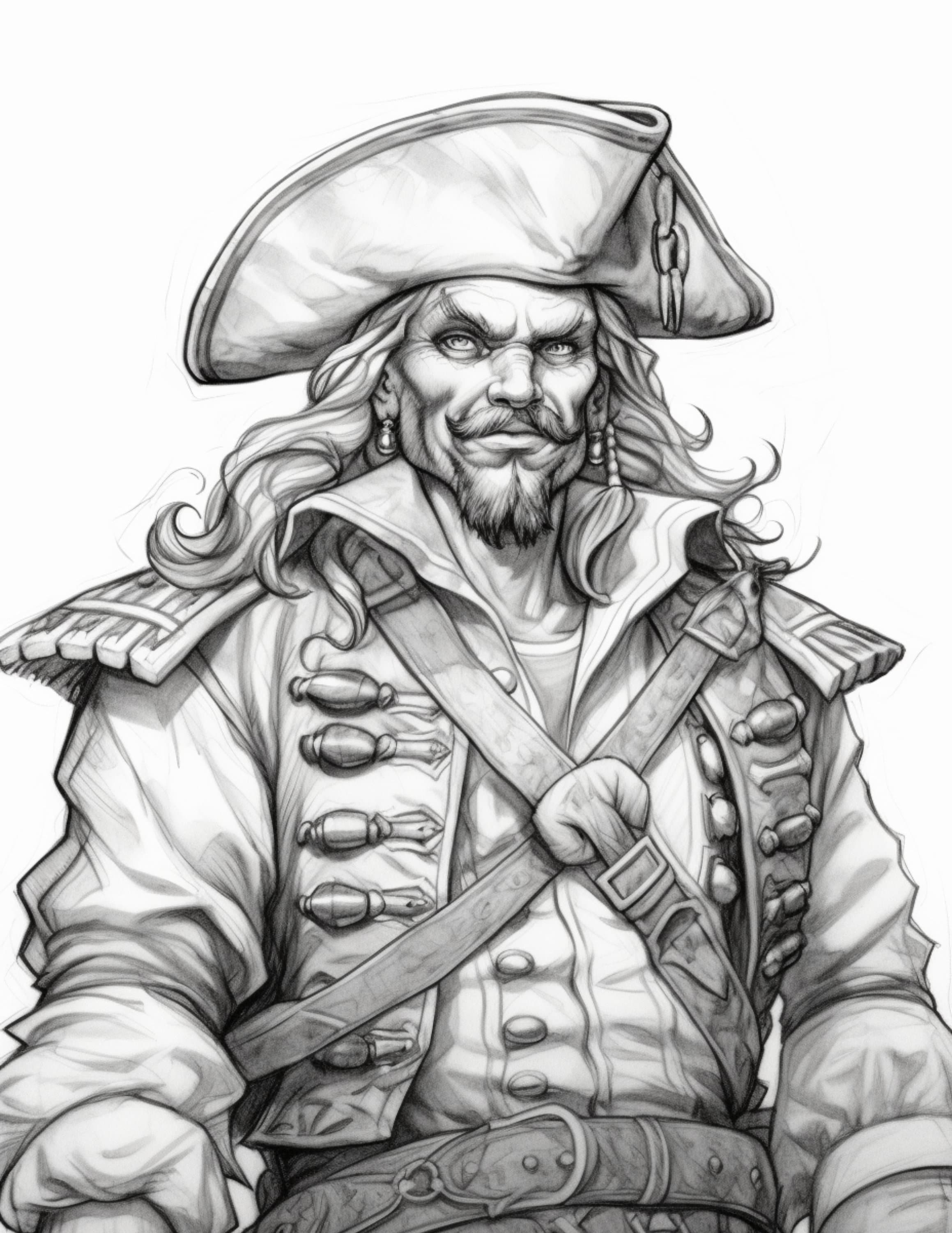 Pirates Coloring Pages for Adults Instant Download Printable - Etsy