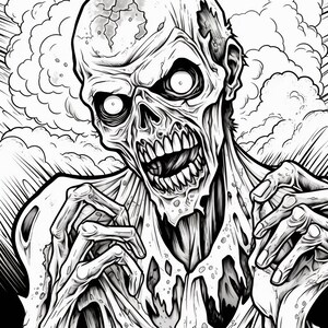 Scary Zombies Coloring Book for Adults, Teens, Instant Download ...