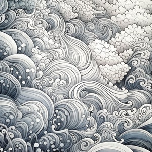 Zen Patterns Coloring Book for Adults and Kids, Grayscale Coloring ...