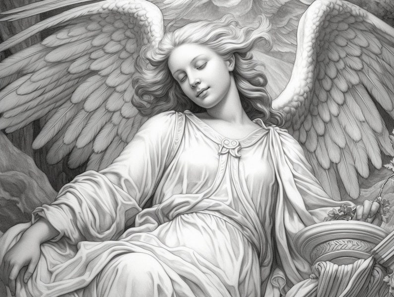 Angel Art Coloring Pages for Adults and Kids Coloring Pages - Etsy