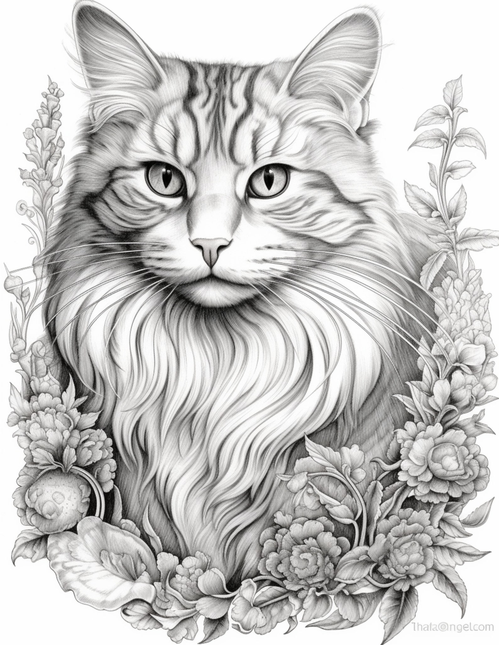 Cats Coloring Book: 26 Grayscale Illustrations (printable PDF) - Etsy