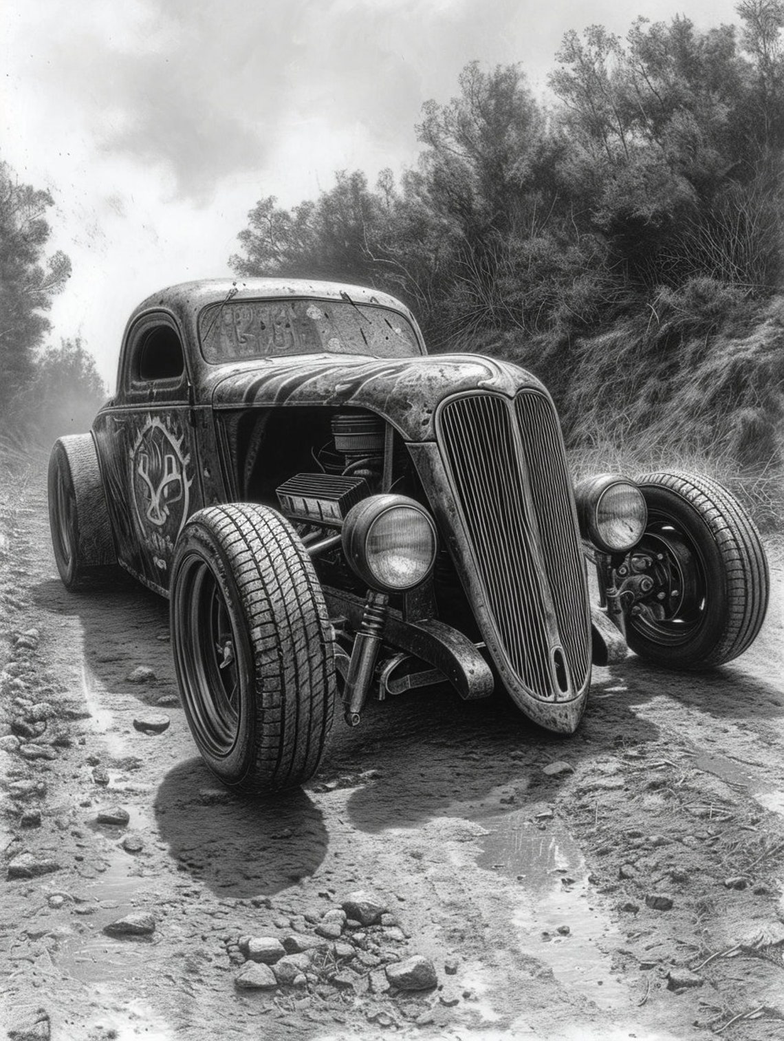 Rat Funk Cars Vol 2 Coloring Book: Grayscale Art (printable PDF File ...