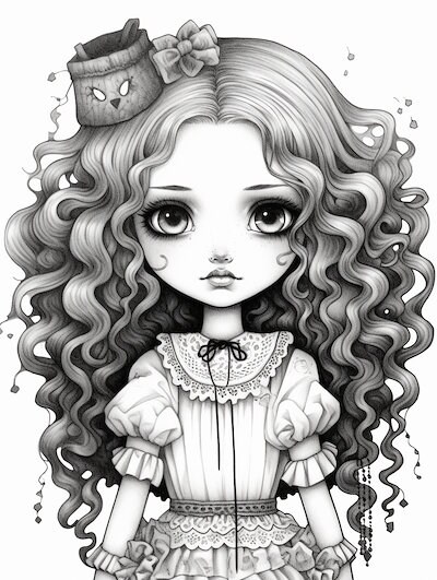 Chibi Gothic Girls Coloring Book for Adults and Kids - Etsy