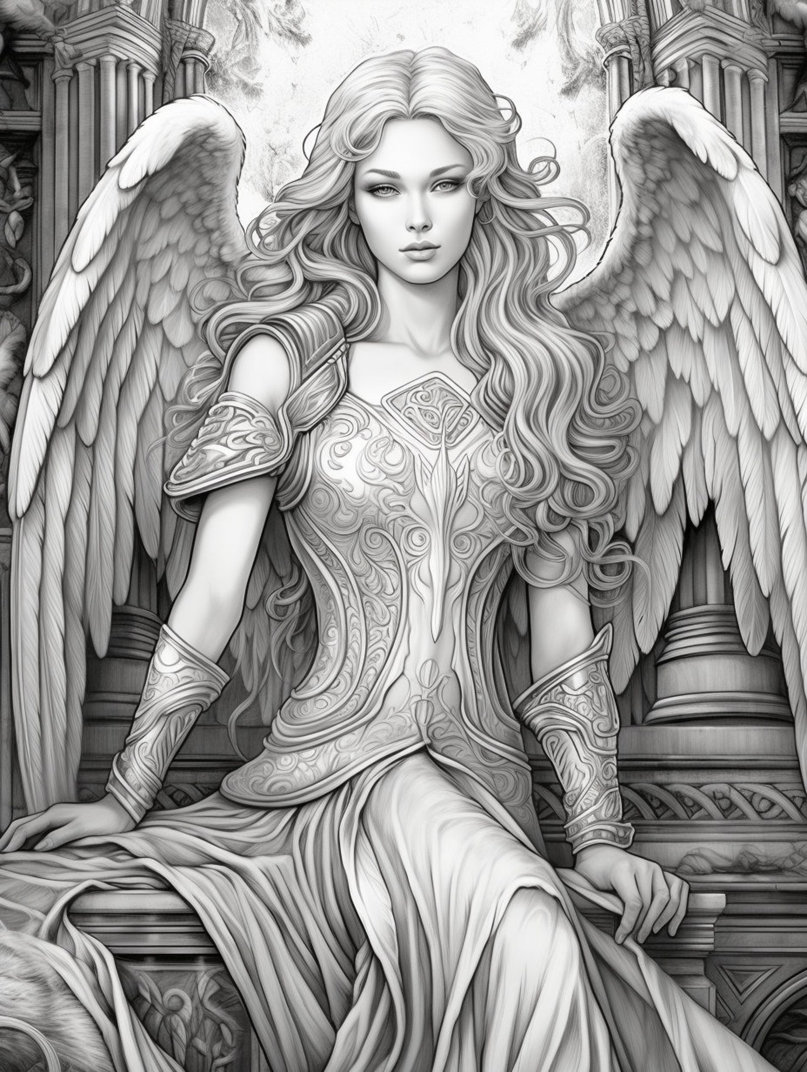 Angel Art Coloring Pages for Adults and Kids Coloring Pages - Etsy
