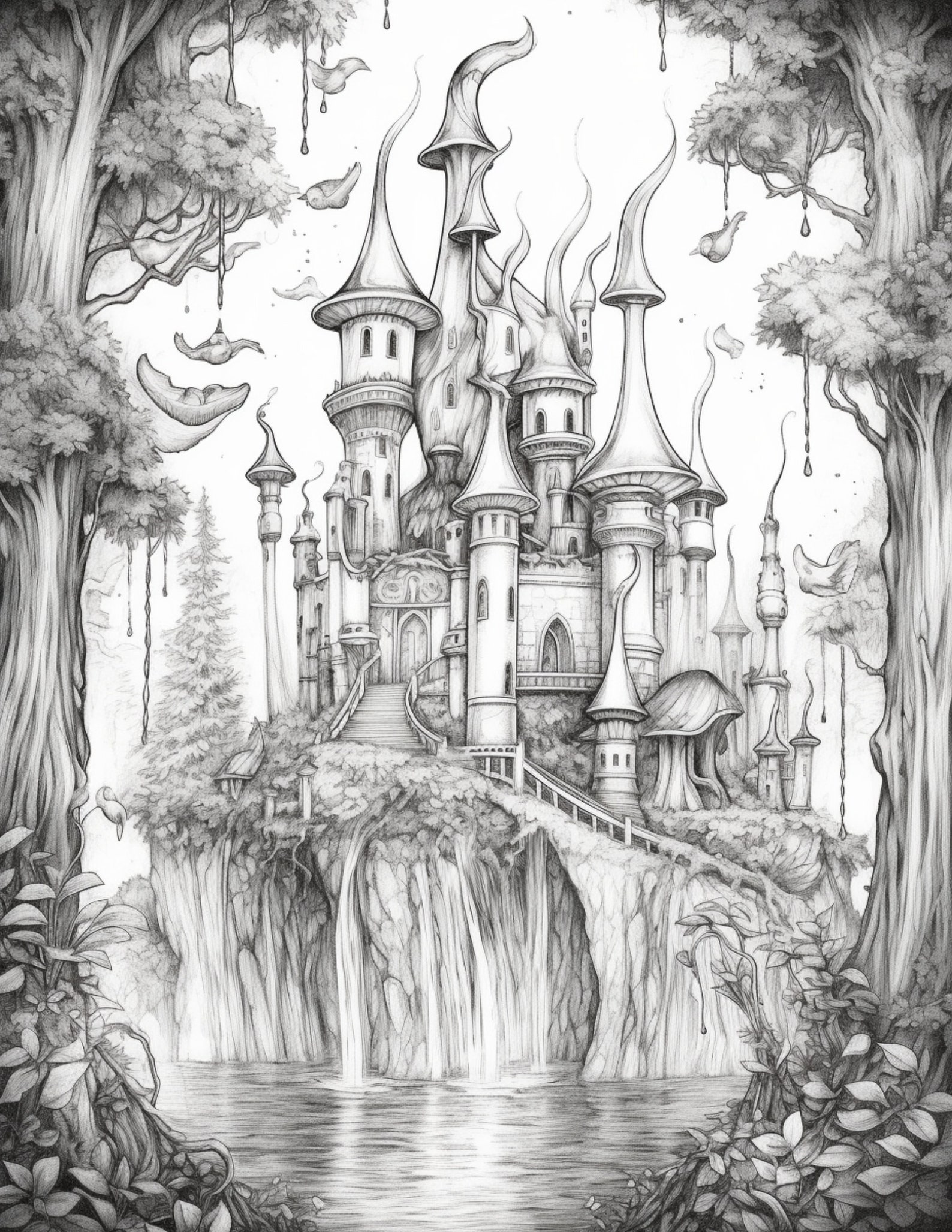 Enchanted Country Coloring Book for Adults + Kids- Instant Download ...