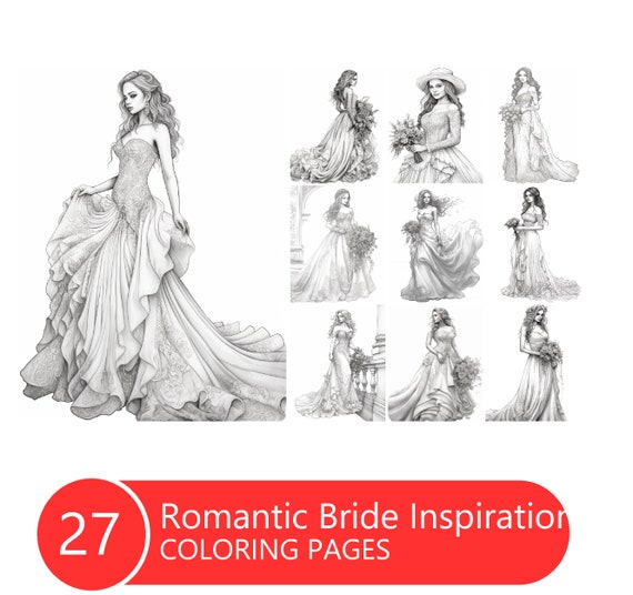 Disegni Da Colorare Di Abiti Da Sposa Stampabili Scarica Esempio Di