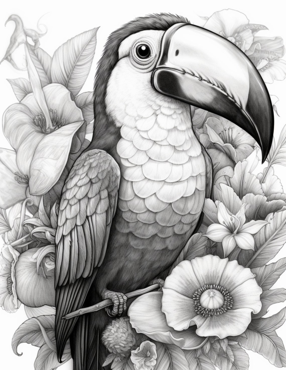 Cute Animals Grayscale Coloring Pages Printable Adult - Etsy