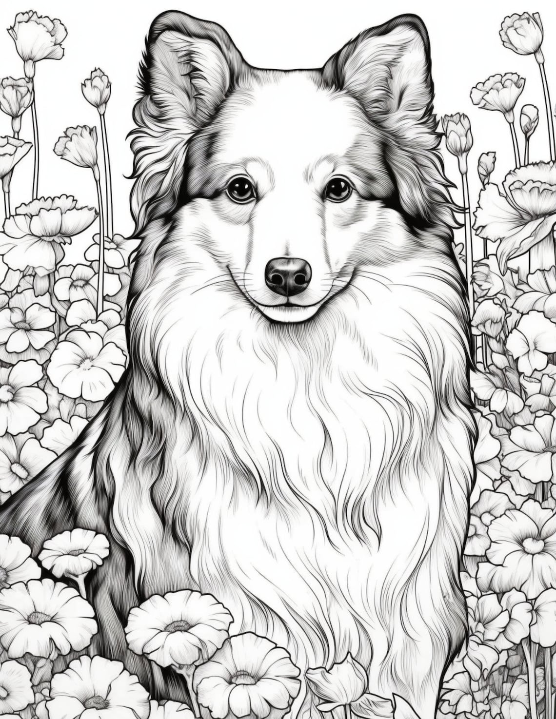 50+ Dogs Coloring Pages: Printable Animal Illustrations (digital ...