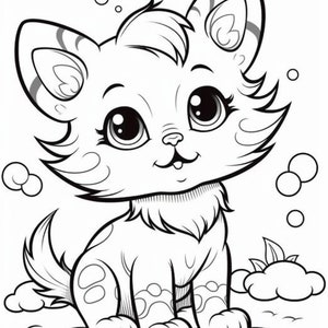Cute Cats Coloring Book for Kids, Instant Download, Printable PDF - Etsy
