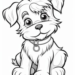 Cute Dogs Coloring Pages for Kids, Instant Download, PDF Print - Etsy