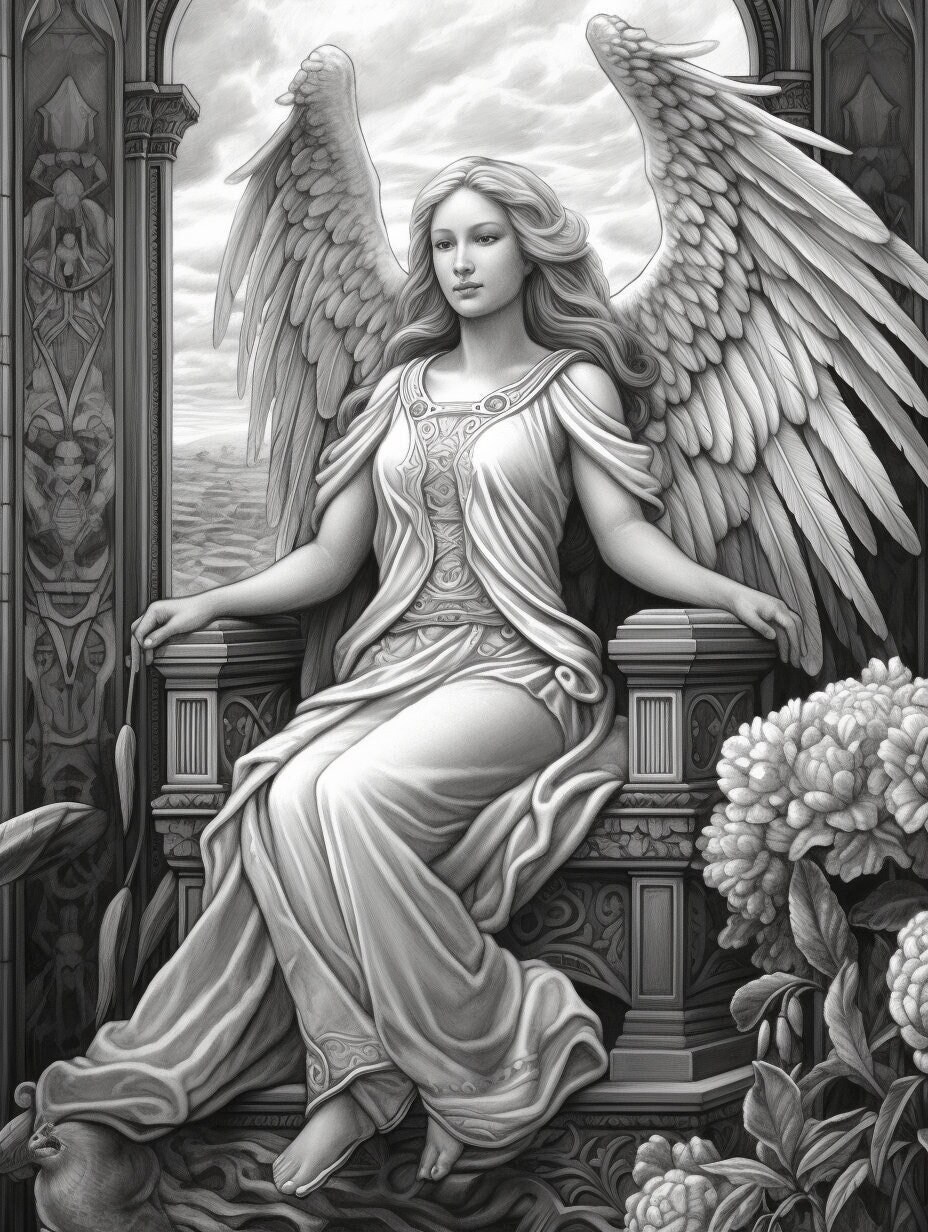 Angel Art Coloring Pages for Adults and Kids Coloring Pages - Etsy