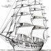 Sailing Ship Coloring Book: 24 Grayscale Pages (printable PDF File ...