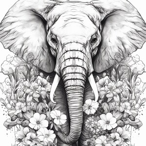 Cute Animals Grayscale Coloring Pages, Printable Adult Coloring Pages ...