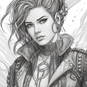 Cute Punk Coloring Pages for Adults and Kids Instant Download Grayscale ...