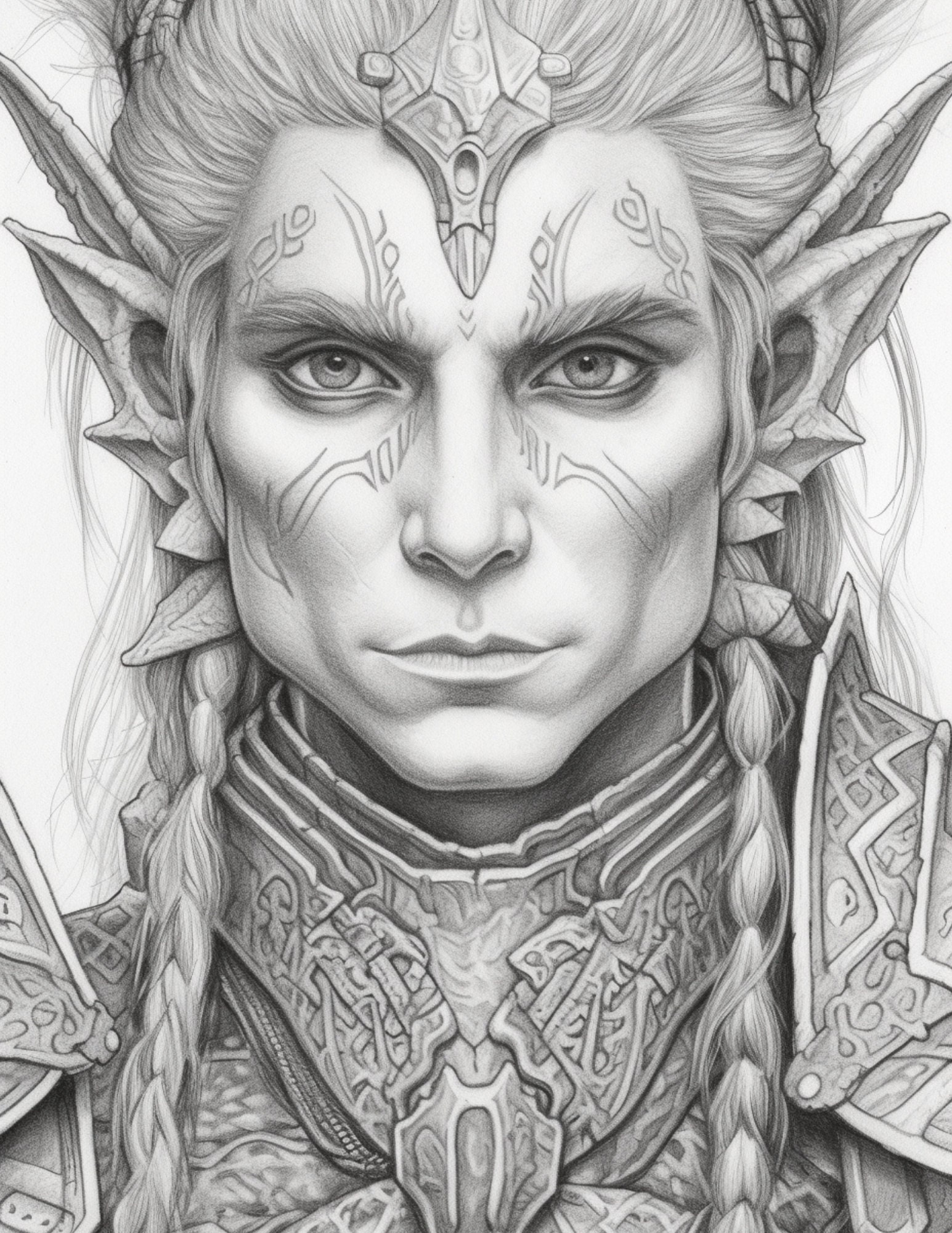 Elf Coloring Page for Adults and Teens Grayscale Coloring - Etsy