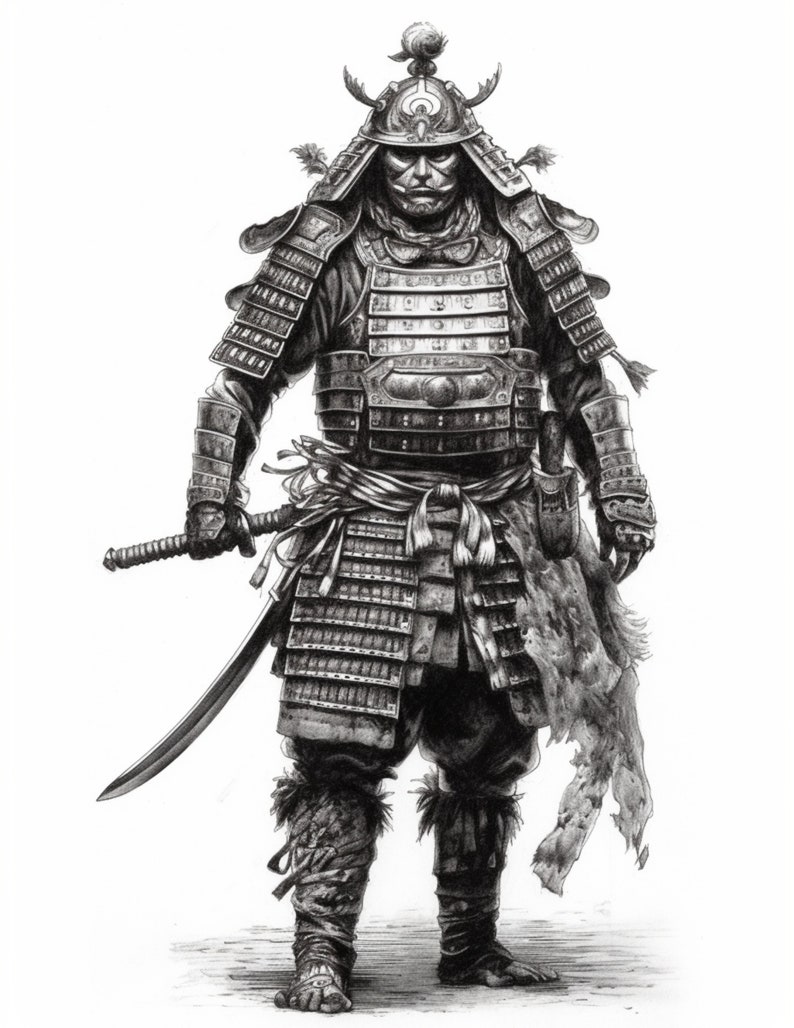 Samurai Warriors Grayscale Coloring Book: Detailed Illustrations ...