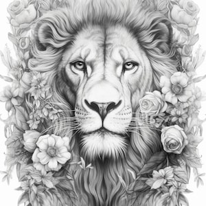 Cute Animals Grayscale Coloring Pages, Printable Adult Coloring Pages ...