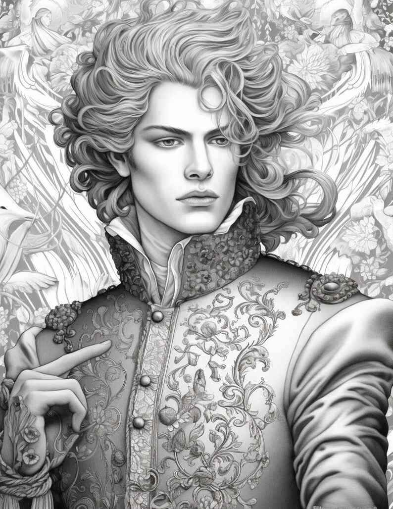 Beautiful Princes Coloring Page for Adults and Teens - Etsy