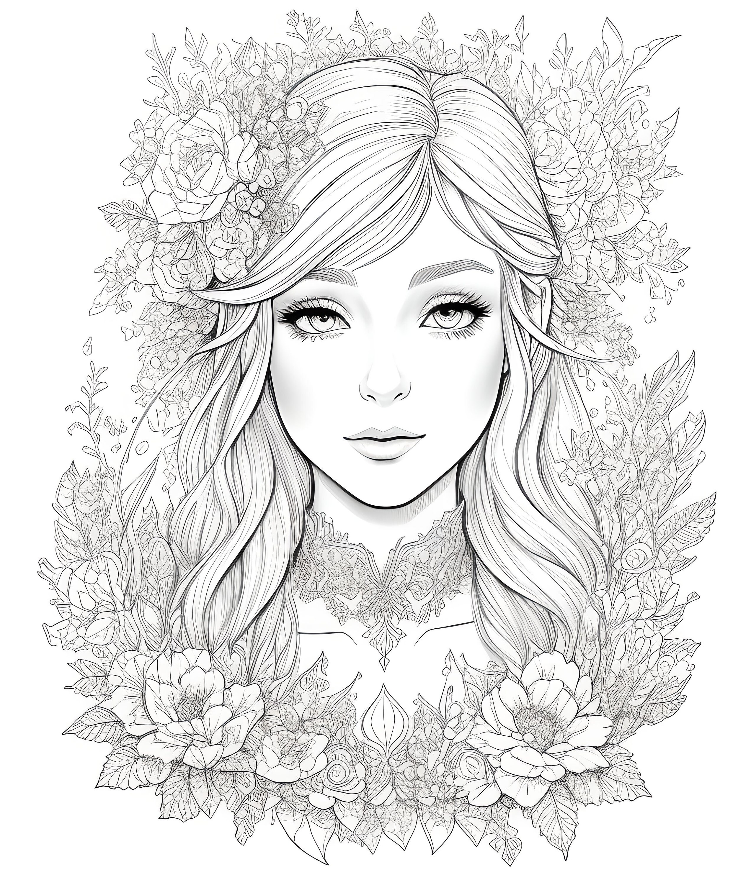50 Delicate Forest Fairy Girl Coloring Pages for Fantasy - Etsy