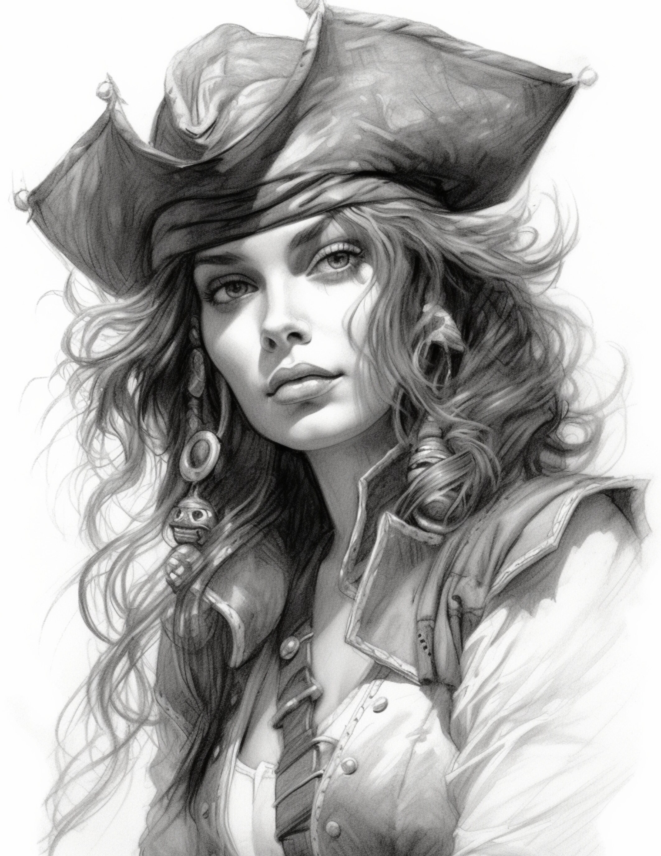 20 Fierce Female Pirates: Coloring Pages for Adults Kids - Etsy