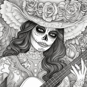 Día De Muertos Portraits Coloring Pages for Kids and Adults, Instant ...