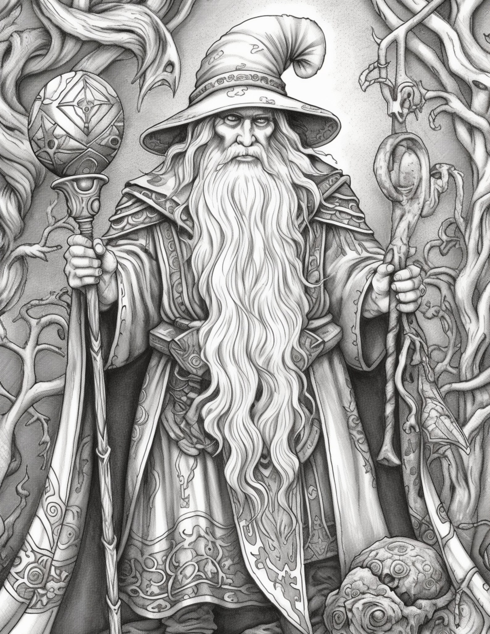 Wizards and Mages Coloring Page for Adults and Teens - Etsy